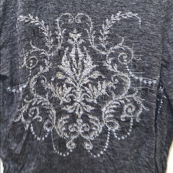 Miss Me | Sweaters | Super Cute Grey Sweater Wembellished Backsleeves ...